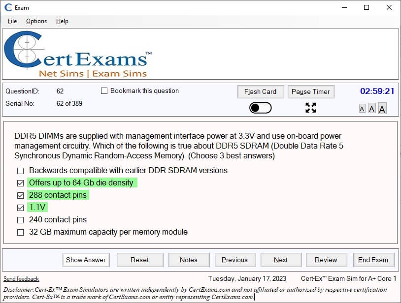 Cert-Ex™ Exam Simulator for A+ Core 1 Download