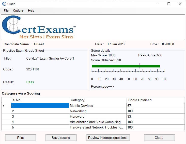 Cert-Ex™ Exam Simulator for A+ Core 1 Download