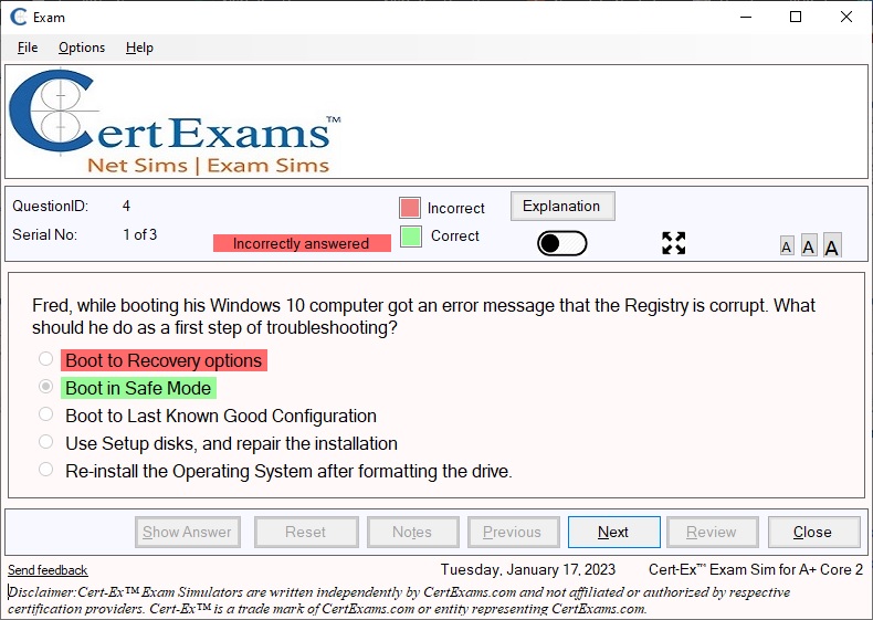 Cert-Ex™ Exam Simulator for A+ Core 2 Download